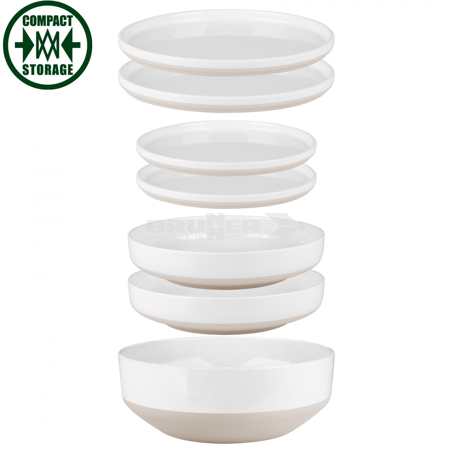 Brunner Odette Melamine Set 6 in 1 White/Beige – Jacksons of Old Arley